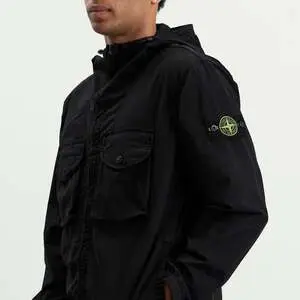 Stone Island Organic Cotton Twill Hooded Jacket