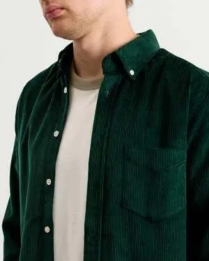 Portuguese Flannel Lobo Button Down Corduroy Shirt - Green