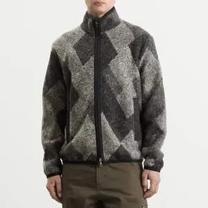 Moncler Zip Up Wool Jacquard Jacket