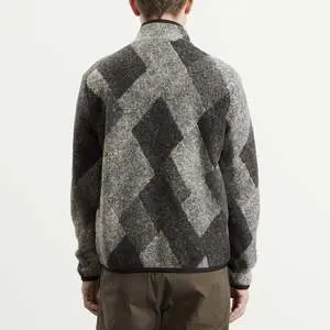 Moncler Zip Up Wool Jacquard Jacket