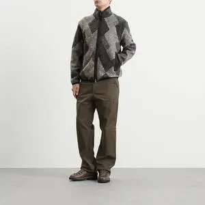 Moncler Zip Up Wool Jacquard Jacket