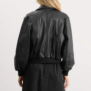 NOTHING WRITTEN Classic Leather Flight Jacket