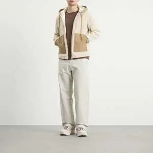 Moncler Teddy Fleece Zip Up Hooded Fleece Jacket