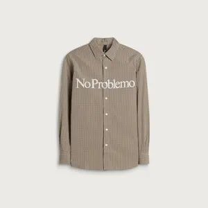 NO PROBLEMO Poplin Ls Shirt - Brown