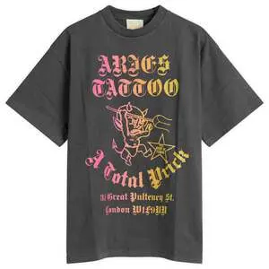 Aries Faded Tattoo Shop T-shirt - Black