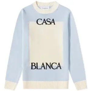 Casablanca Logo Crew Knit Sweatshirt - Light Blue