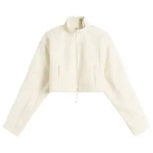 SKIMS Teddy Funnel Neck Cropped Jacket - Ecru