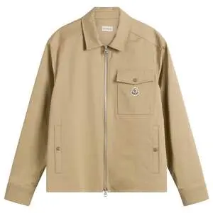 Moncler Gabardine Cotton Shirt Jacket - Beige