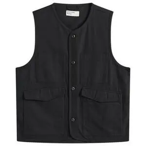 Universal Works Brushed Moleskin 4 Pocket Gilet Jacket - Black