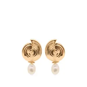 MISSOMA Spiral Interchangeable Pearl Drop Earrings