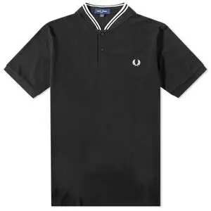 Fred Perry Bomber Collar Polo - Black