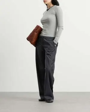 ST. AGNI Organic Cotton V-neck Long Sleeve Top