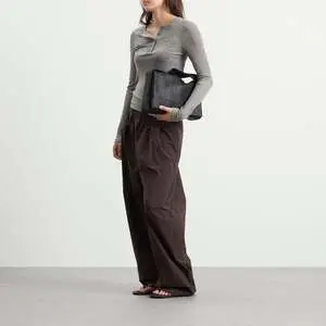 ST. AGNI Relaxed Pleat Pants - Bark