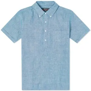 BEAMS Popover Chambray Shirt - Blue