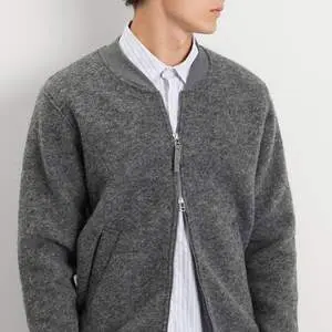 Universal Works Wool Fleece Zip Bomber Presented Jacket