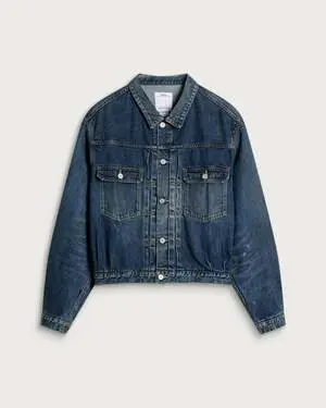Visvim Damaged Denim Jacket - Mid Blue