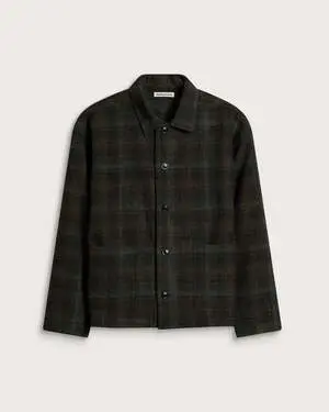 You Must Create Wool Check Pj Overshirt - Brown Multi