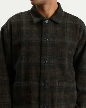 You Must Create Wool Check Pj Overshirt