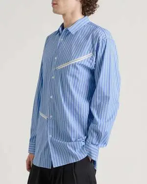 Comme Des Garçons Zipped Cotton Frill Shirt