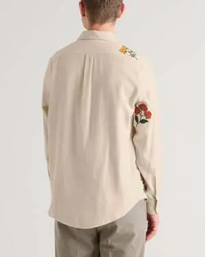 Portuguese Flannel Flower Embroidery Flannel Shirt