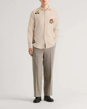Portuguese Flannel Flower Embroidery Flannel Shirt