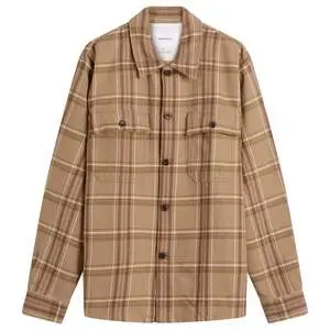 Norse Projects Hjalmer Heavy Twill Check Overshirt - Walnut