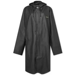 Vetements Iconic Logo Hooded Raincoat Jacket - Black