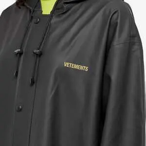 Vetements Iconic Logo Hooded Raincoat Jacket