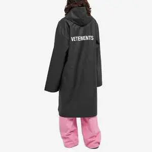 Vetements Iconic Logo Hooded Raincoat Jacket