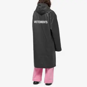 Vetements Iconic Logo Hooded Raincoat Jacket