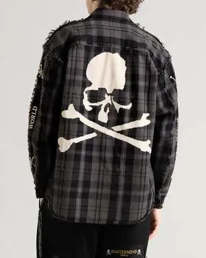 MASTERMIND WORLD Damaged Reversible Plaid Shirt