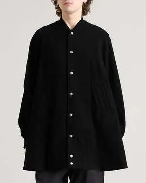 Comme Des Garçons Wool Nylon Asymmetric Long Bomber Ja Jacket | | Nylon/wool | End Clothing