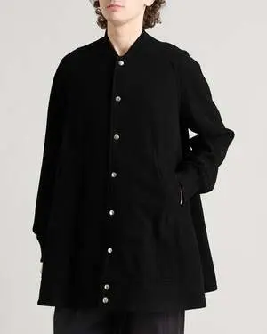 Comme Des Garçons Wool Nylon Asymmetric Long Bomber Ja Jacket | | Nylon/wool | End Clothing