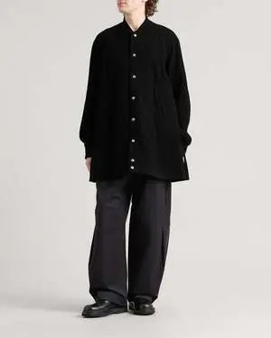 Comme Des Garçons Wool Nylon Asymmetric Long Bomber Ja Jacket | | Nylon/wool | End Clothing