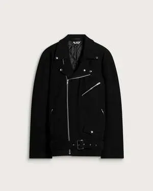 Comme Des Garçons Wool Gabardine Biker Jacket | | Nylon/wool | End Clothing - Black