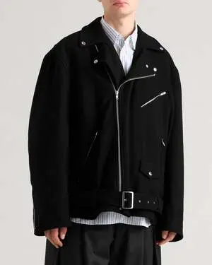 Comme Des Garçons Wool Gabardine Biker Jacket | | Nylon/wool | End Clothing