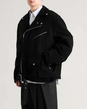 Comme Des Garçons Wool Gabardine Biker Jacket | | Nylon/wool | End Clothing