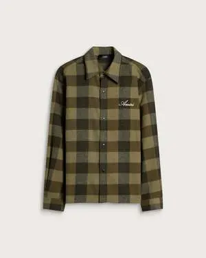 Amiri Heavy Flannel Check Shirt - Deep Olive