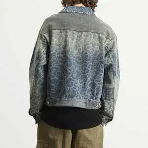 A BATHING APE Cloud Camo Upcycled Denim Trucker Jacket