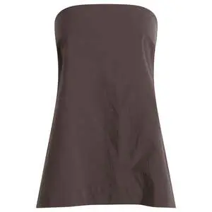 ST. AGNI Strapless Rouleau Tie Top - Bark