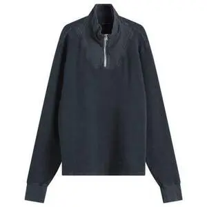 LES TIEN Inside Out Half Zip Yacht Pullover Sweatshirt - Faded Black
