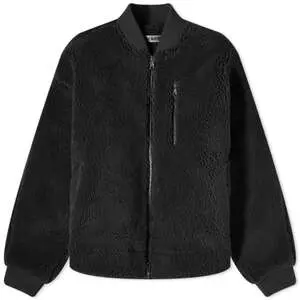 COLE BUXTON Fleece Bomber Jacket - Black