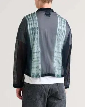 NOMARHYTHM TEXTILE Hand Dye Shibori Mesh Zip Shirt