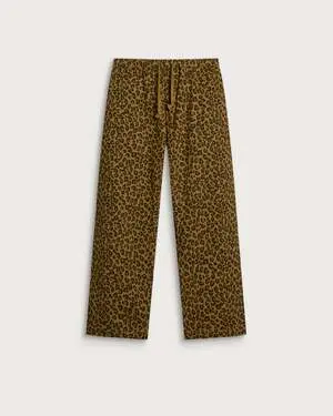 SERVICE WORKS Patterned Easy Chef Pants - Brown Leopard