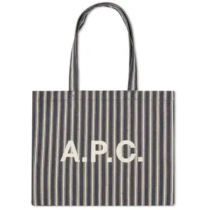 A.p.c. Diane Stripe Shopping Tote - Navy