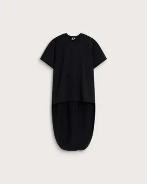 Comme Des Garçons Cotton Blend Drop Hem T-shirt - Black