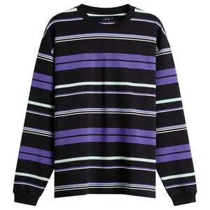 BEAMS Multi Stripe Long Sleeve T-shirt - Black