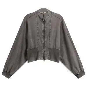 KNWLS Haze Zip-up - Washed Black