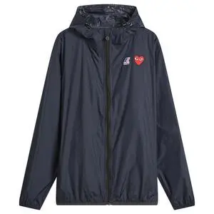 Play Comme Des Garcon X K-way Full Zip Packable Jacket - Navy