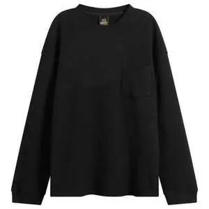 FRIZMWORKS Oversized Waffle Pocket Long Sleeve T-shirt - Black